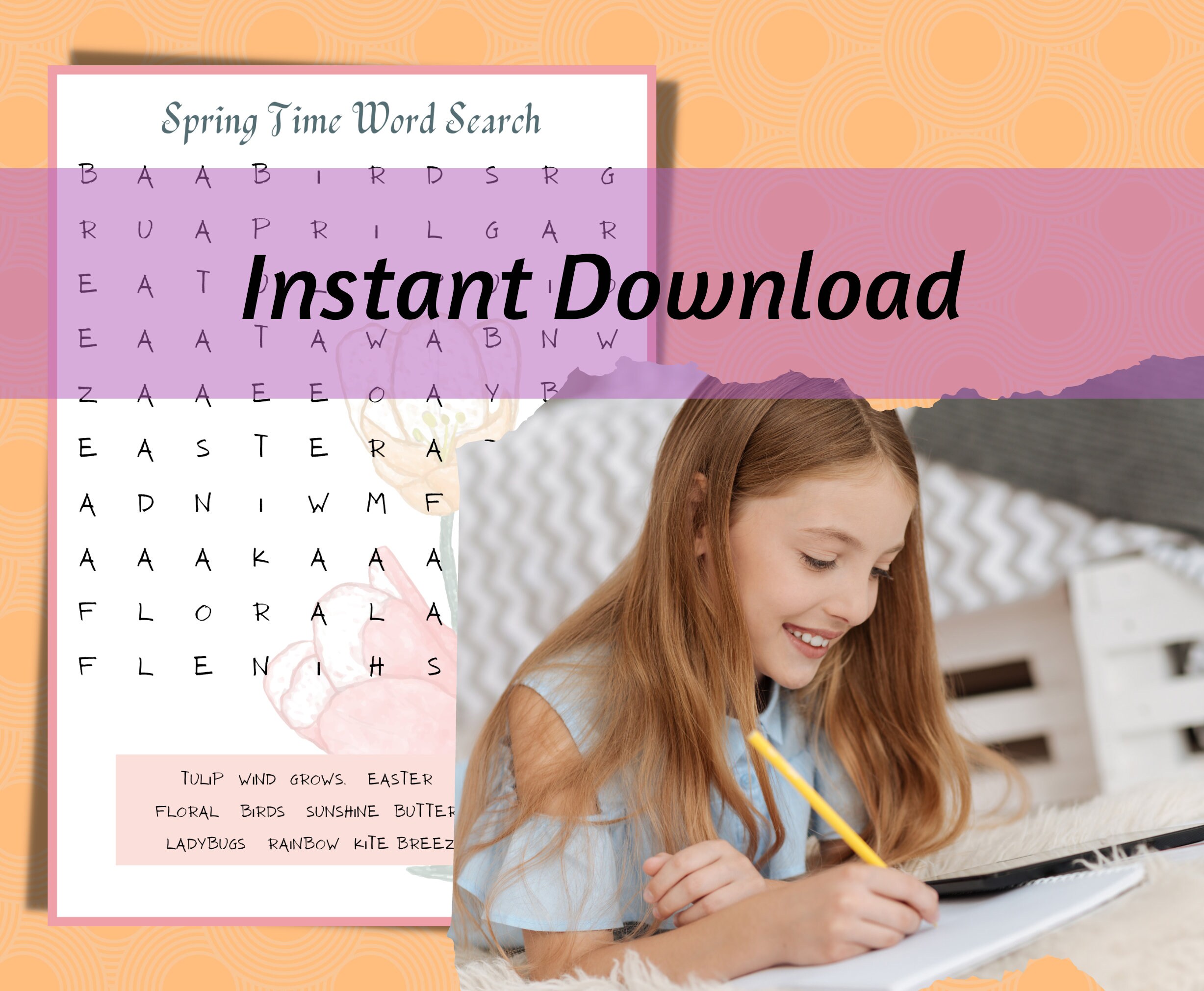 Spring Time Word Search Puzzle, Printable Game Set, A4 US Letter, PDF ...