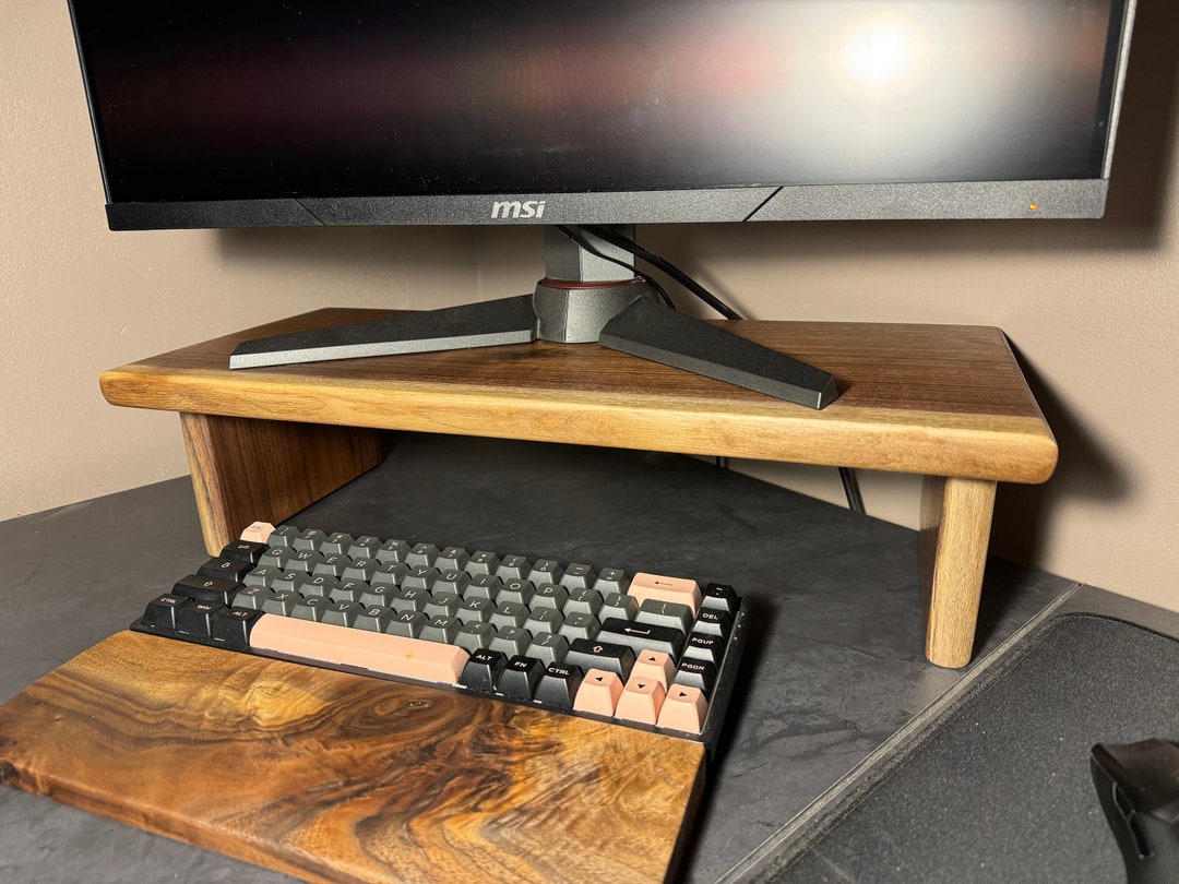 Black Walnut Monitor Stand - Sturdy Screwless Design - Eco Friendly ...