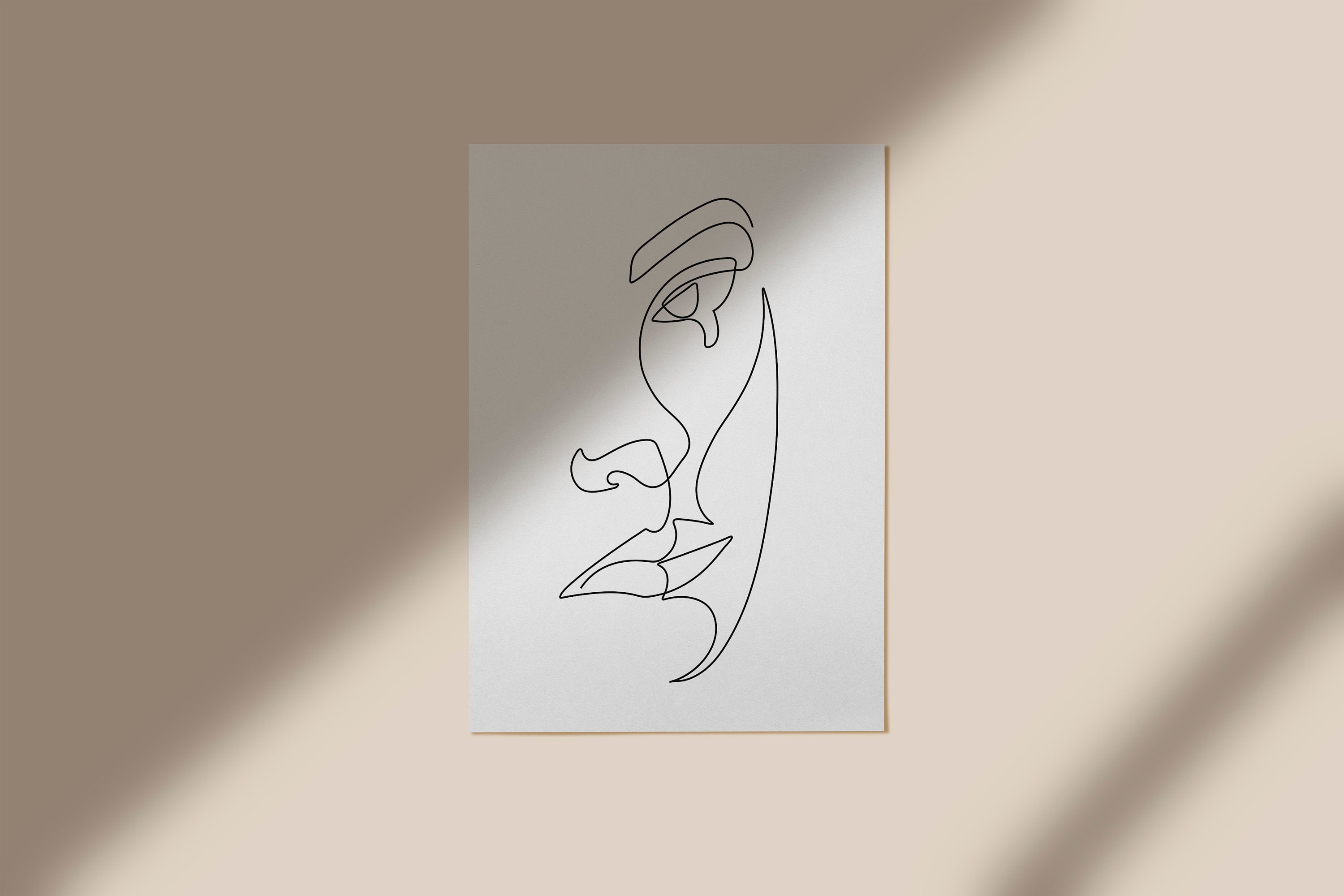 Crying Woman One Line Art, Crying Face Minimalist Print, Crying Face ...