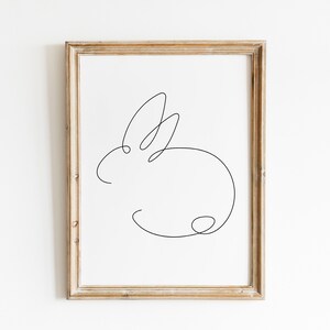 Bunny One Line Art, Rabbit One Line, Bunny Line Art, Bunny Minimalist ...