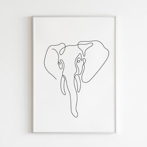 Elephant One Line Art, Elephant Line Art, Elephant One Line Drawing ...