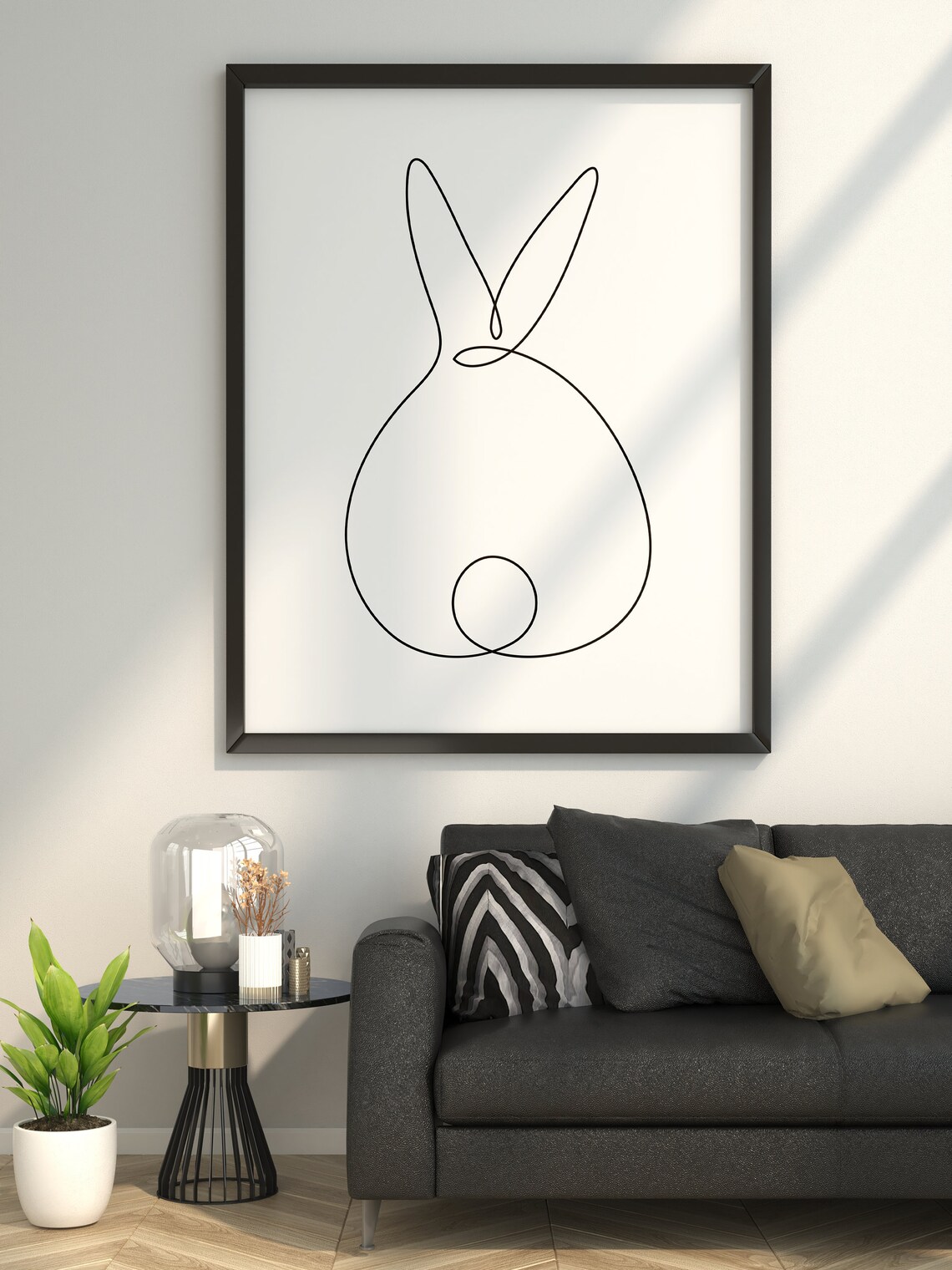 Bunny Butt One Line Art Rabbit One Line Bunny Line Art - Etsy