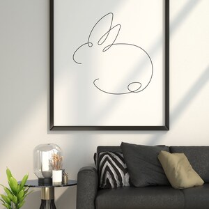 Bunny One Line Art, Rabbit One Line, Bunny Line Art, Bunny Minimalist ...