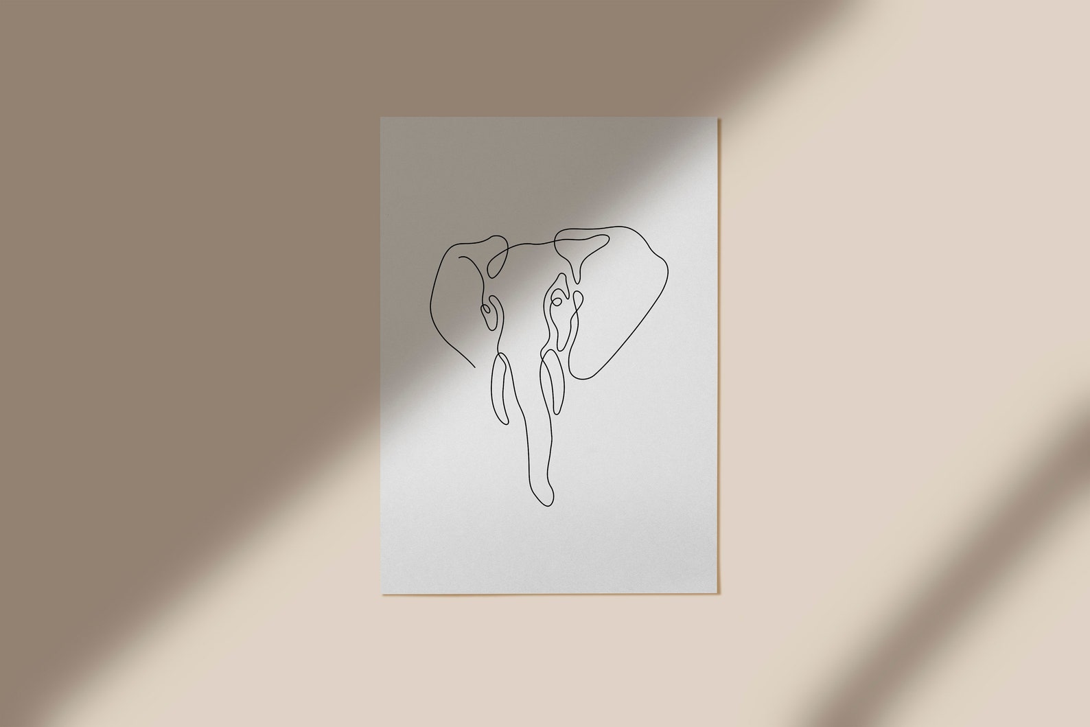 Elephant One Line Art, Elephant Line Art, Elephant One Line Drawing ...