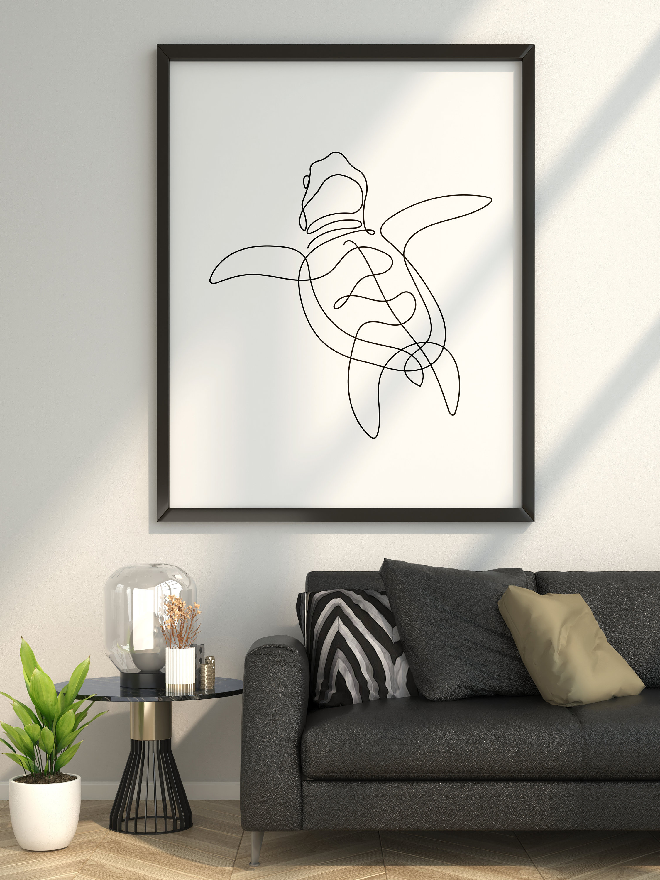 Turtle One Line Art, Turtle Line Art, Turtle Minimalist Print, Turtle ...