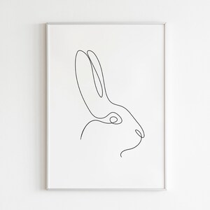 Bunny One Line Art, Rabbit One Line, Bunny Line Art, Bunny Minimalist ...