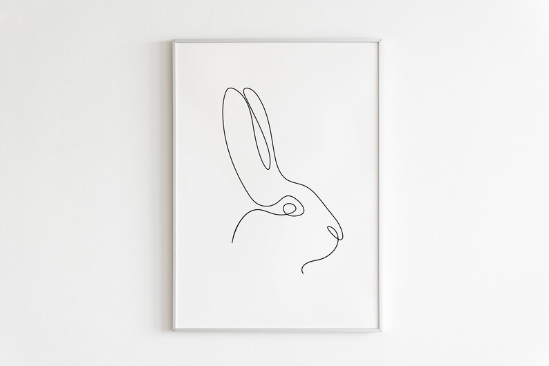 Bunny One Line Art, Rabbit One Line, Bunny Line Art, Bunny Minimalist ...