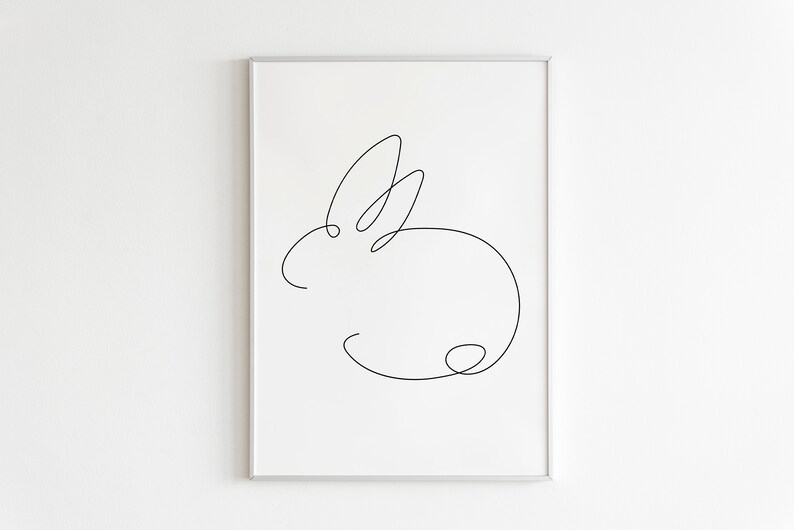 Bunny One Line Art, Rabbit One Line, Bunny Line Art, Bunny Minimalist ...
