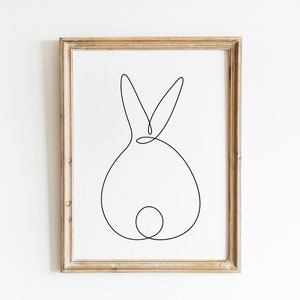Bunny Butt One Line Art, Rabbit One Line, Bunny Line Art, Bunny ...