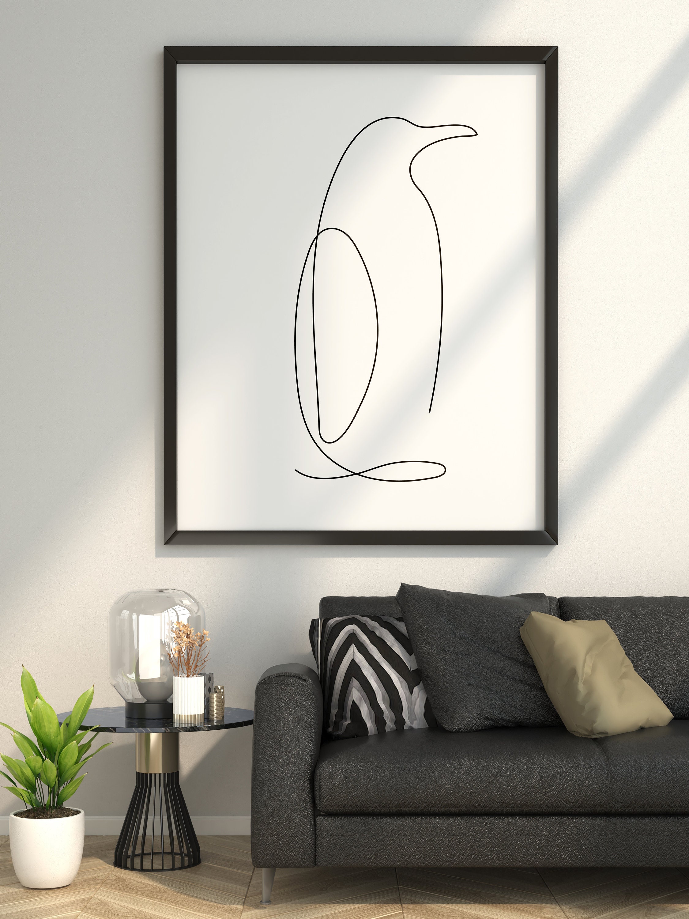 Penguin One Line Art Penguin Line Art Penguin Minimalist - Etsy