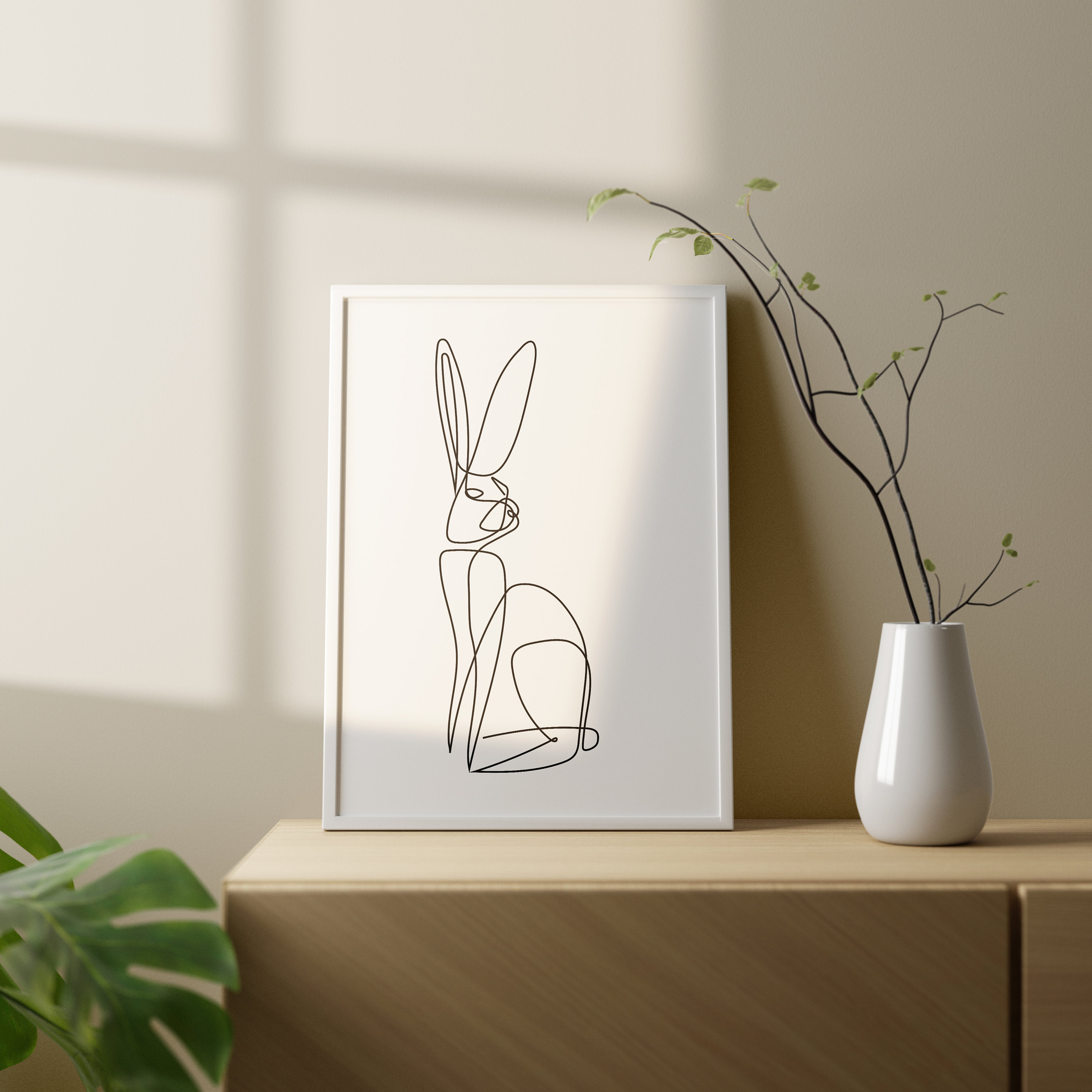 Hase One Line Art, Hase Poster, Hase Line Art, Hase Minimalist Print ...