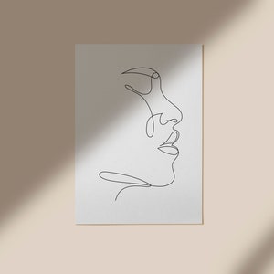 Crying Woman One Line Art, Crying Face Minimalist Print, Crying Face ...