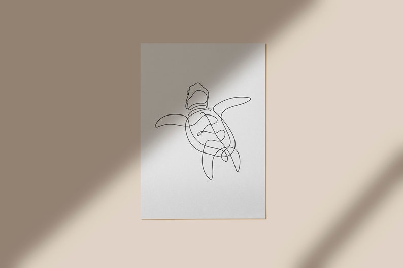 Turtle One Line Art, Turtle Line Art, Turtle Minimalist Print, Turtle ...