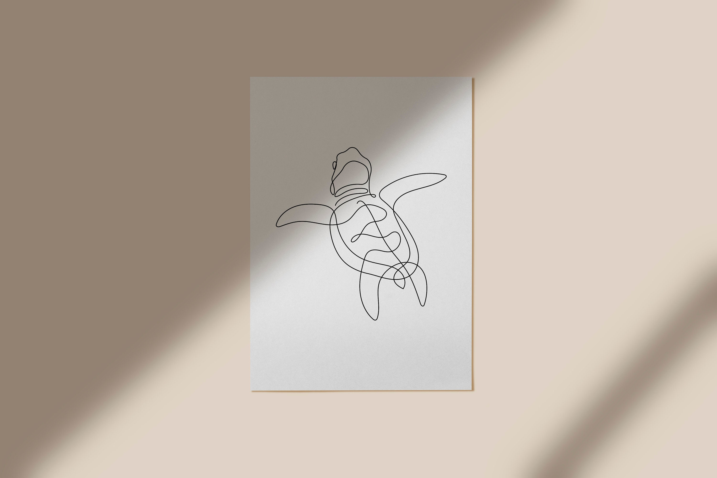 Turtle One Line Art, Turtle Line Art, Turtle Minimalist Print, Turtle ...