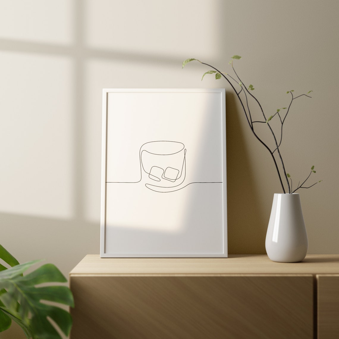 Whiskey Glass One Line Art, Whiskey Glass Line Art, Whiskey Minimalist ...
