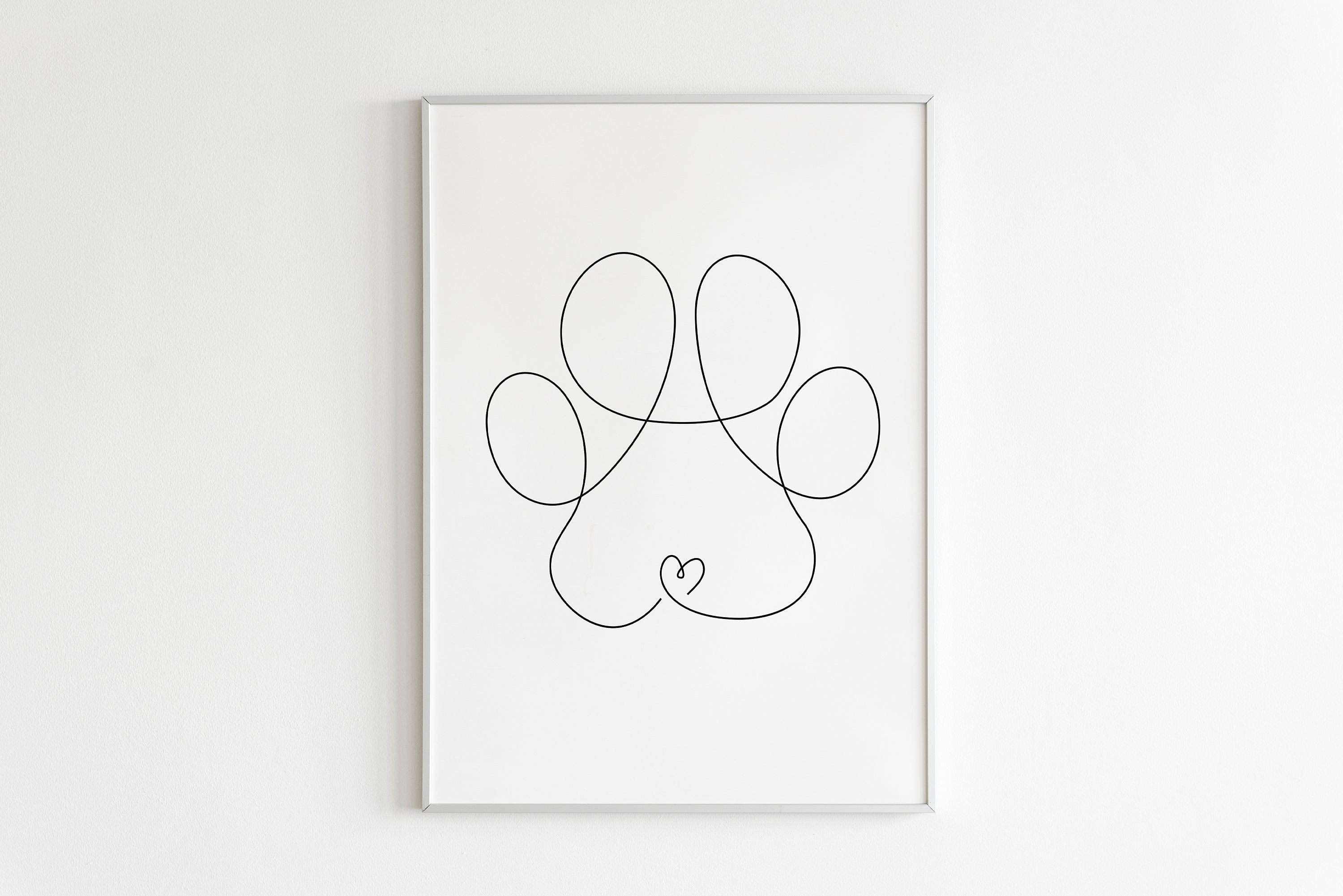 Paw Love One Line Art, Paw Line Art, Paw Minimalist Print, Paw One Line ...