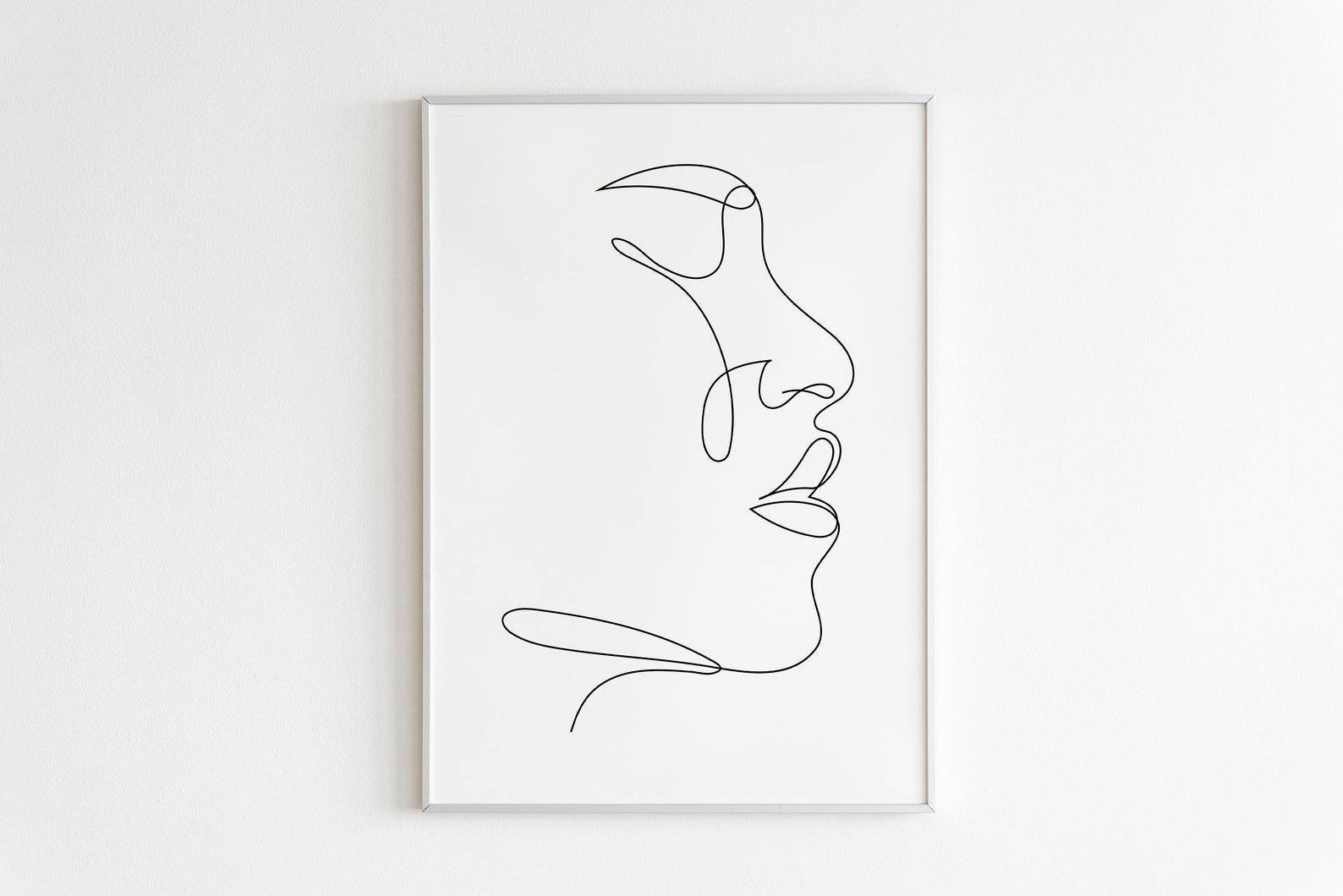 Crying Woman One Line Art, Crying Face Minimalist Print, Crying Face ...