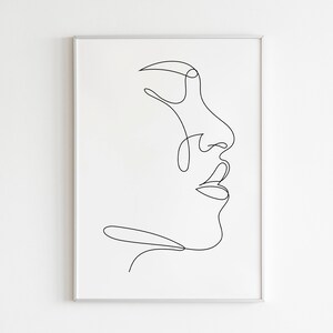 Crying Woman One Line Art, Crying Face Minimalist Print, Crying Face ...
