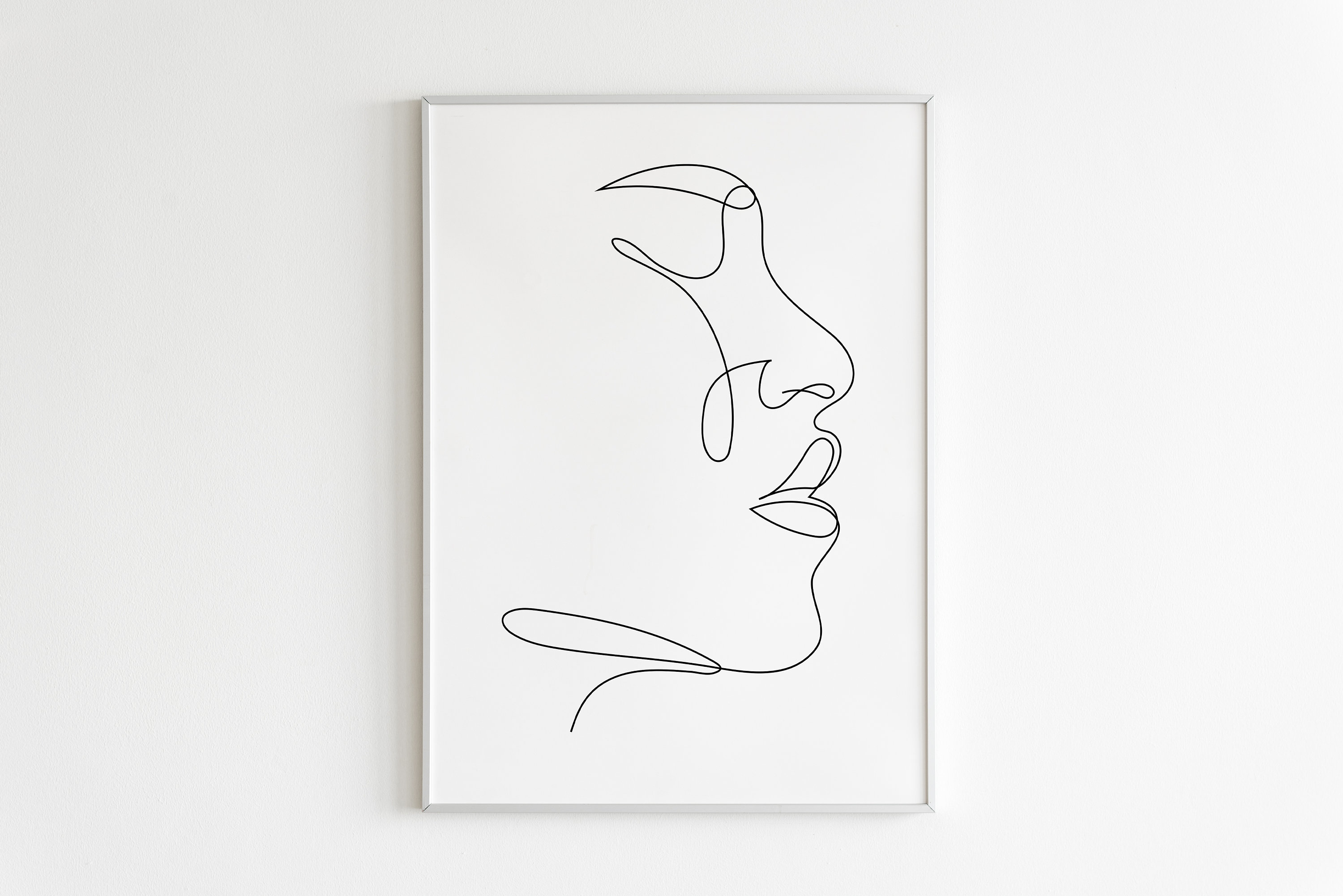 Crying Woman One Line Art, Crying Face Minimalist Druck, Crying Face ...