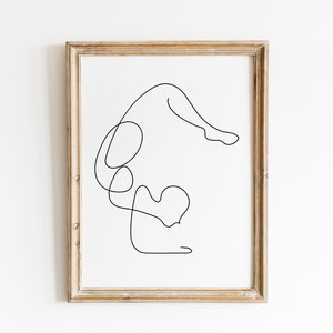 Yoga Pose One Line Art, Yoga Pose Line Drawing, Yoga Pose Poster, Yoga ...