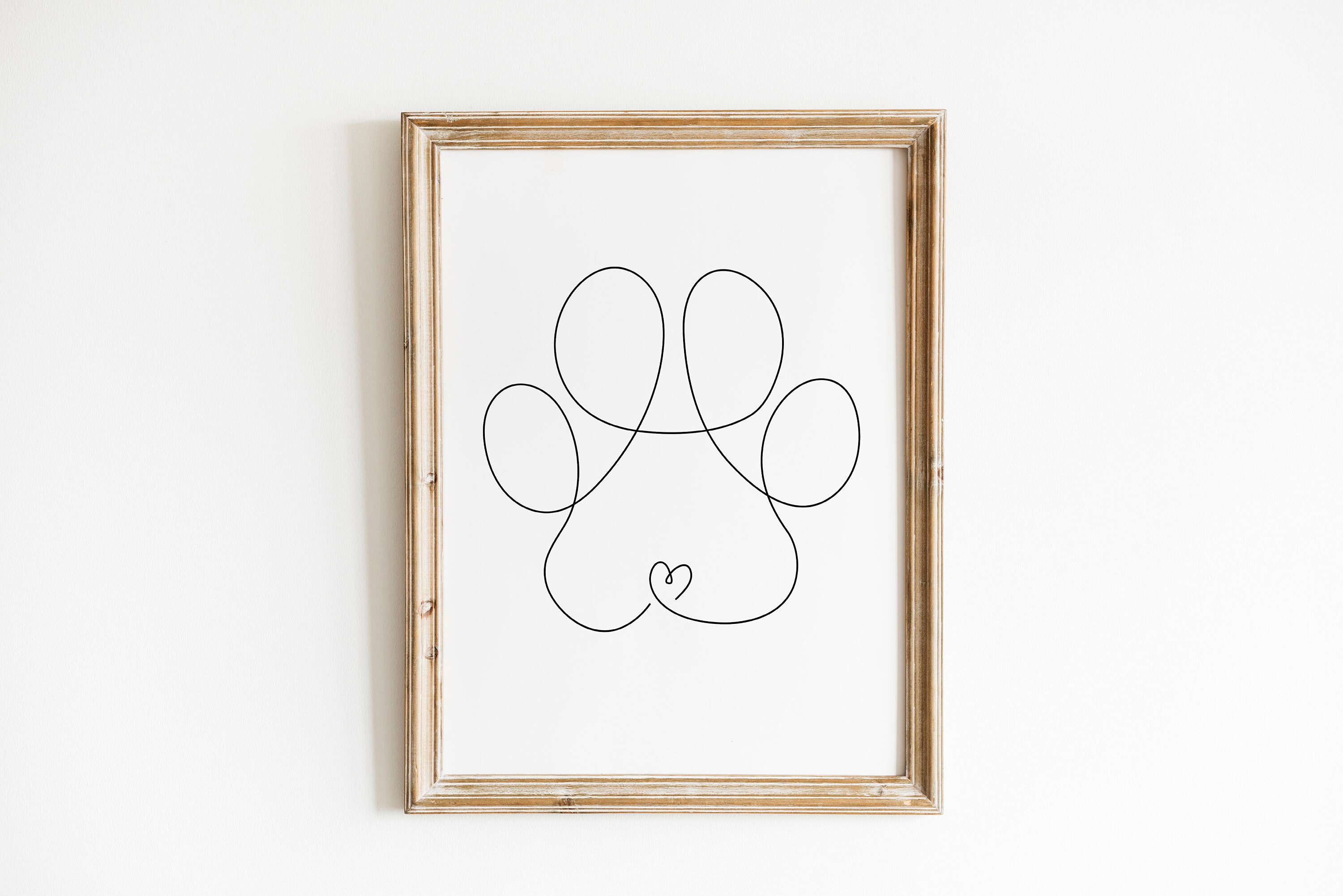 Paw Love One Line Art, Paw Line Art, Paw Minimalist Print, Paw One Line ...