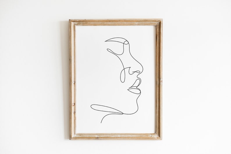 Crying Woman One Line Art, Crying Face Minimalist Print, Crying Face ...