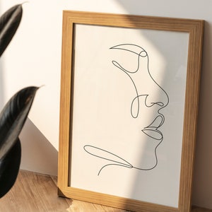 Crying Woman One Line Art, Crying Face Minimalist Print, Crying Face ...