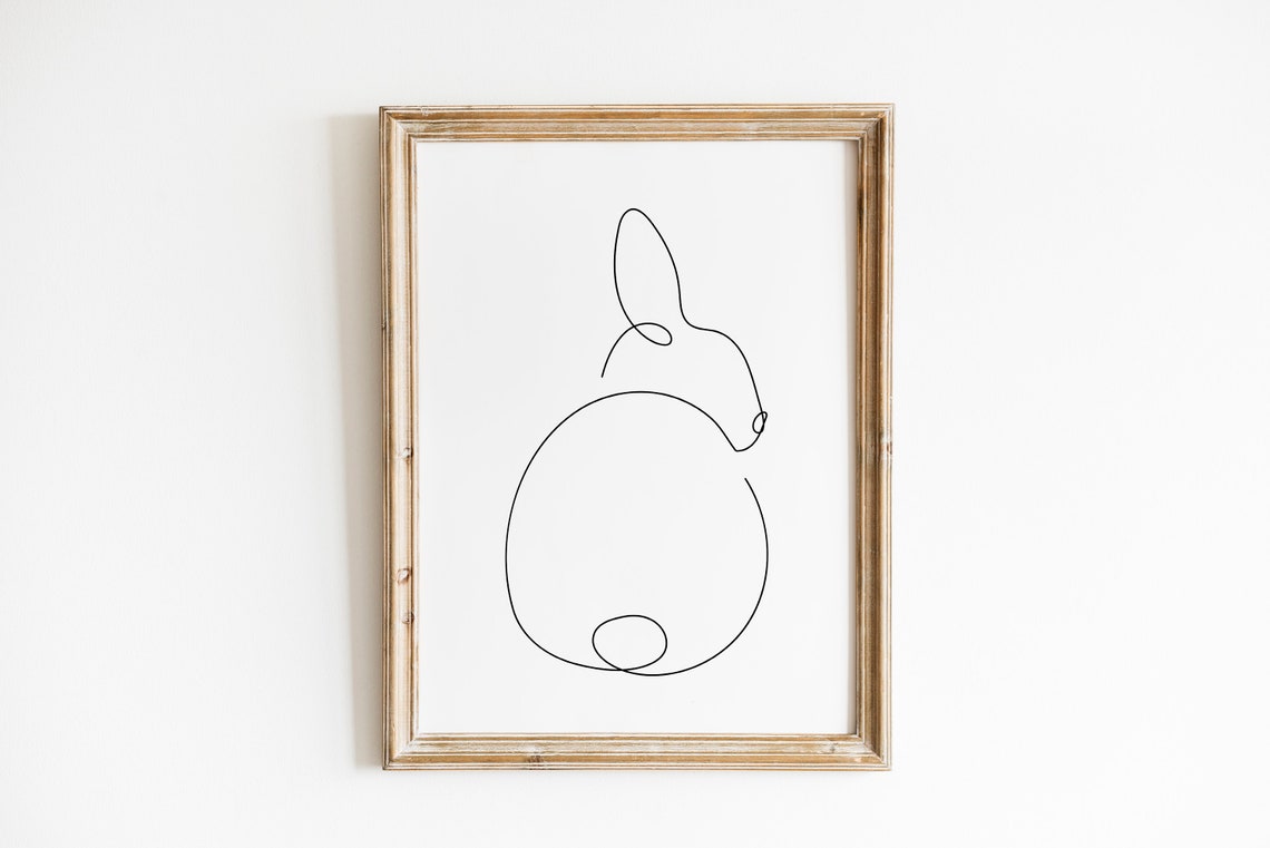 Bunny Butt One Line Art, Rabbit One Line, Bunny Line Art, Bunny ...