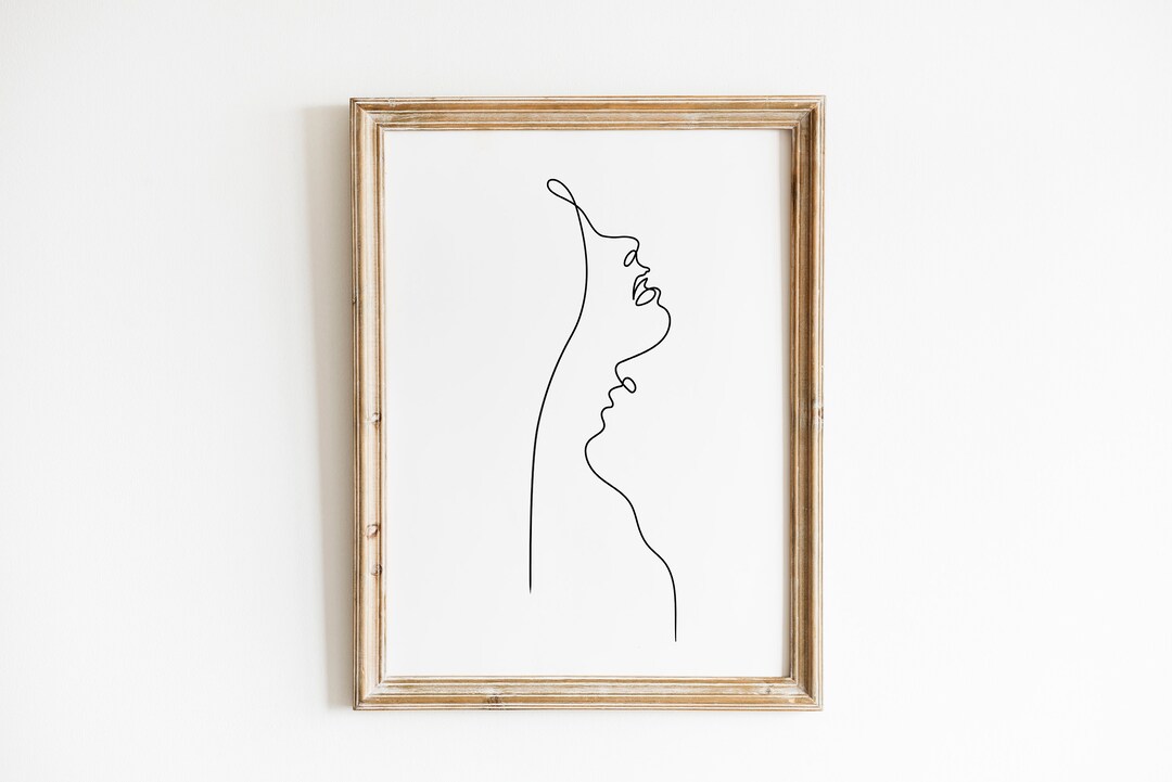Couple One Line Art, Line Art Couple, Face Line Art, Couple Print ...