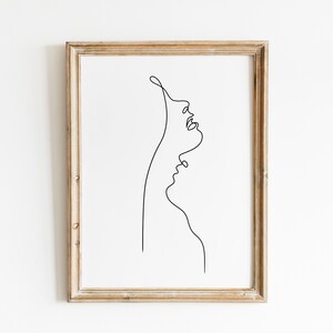 Couple One Line Art, Line Art Couple, Face Line Art, Couple Print ...