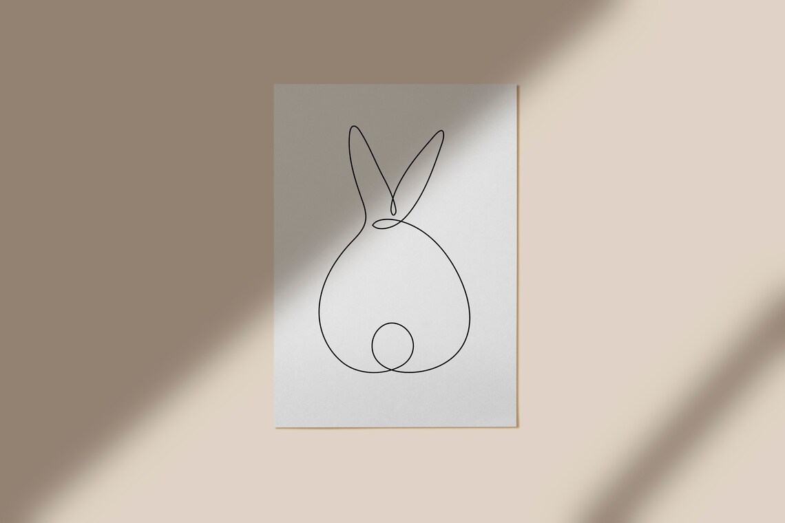 Bunny Butt One Line Art Rabbit One Line Bunny Line Art | Etsy