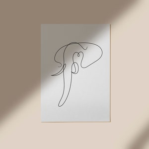 Elephant One Line Art, Elephant Line Art, Elephant One Line Drawing ...