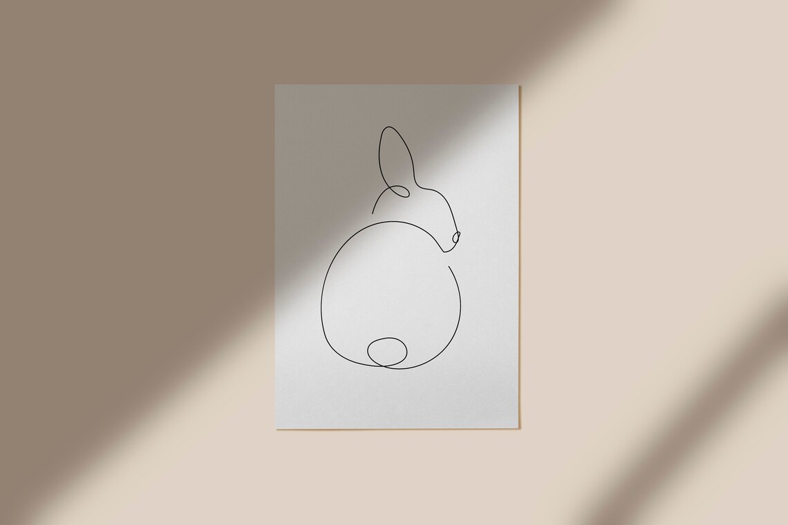 Bunny Butt One Line Art, Rabbit One Line, Bunny Line Art, Bunny ...