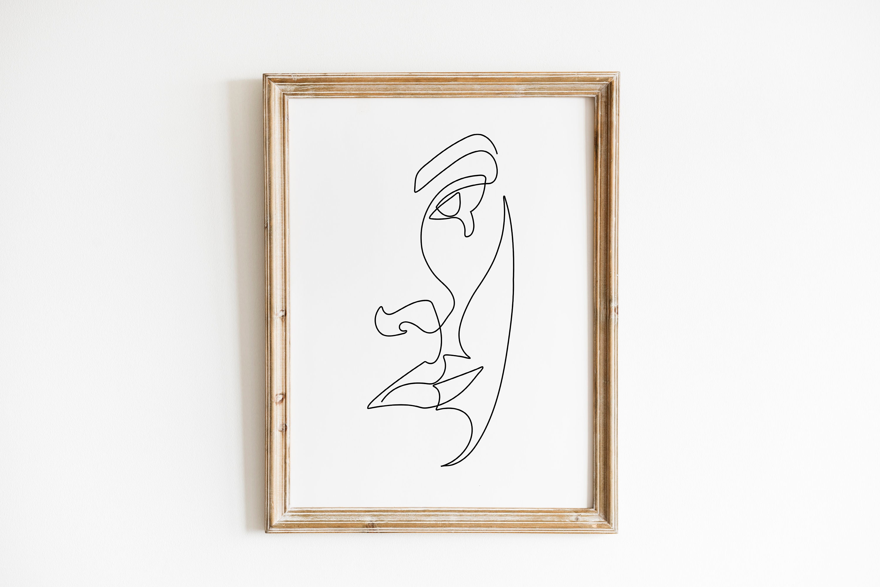 Crying Woman One Line Art, Crying Face Minimalist Print, Crying Face ...