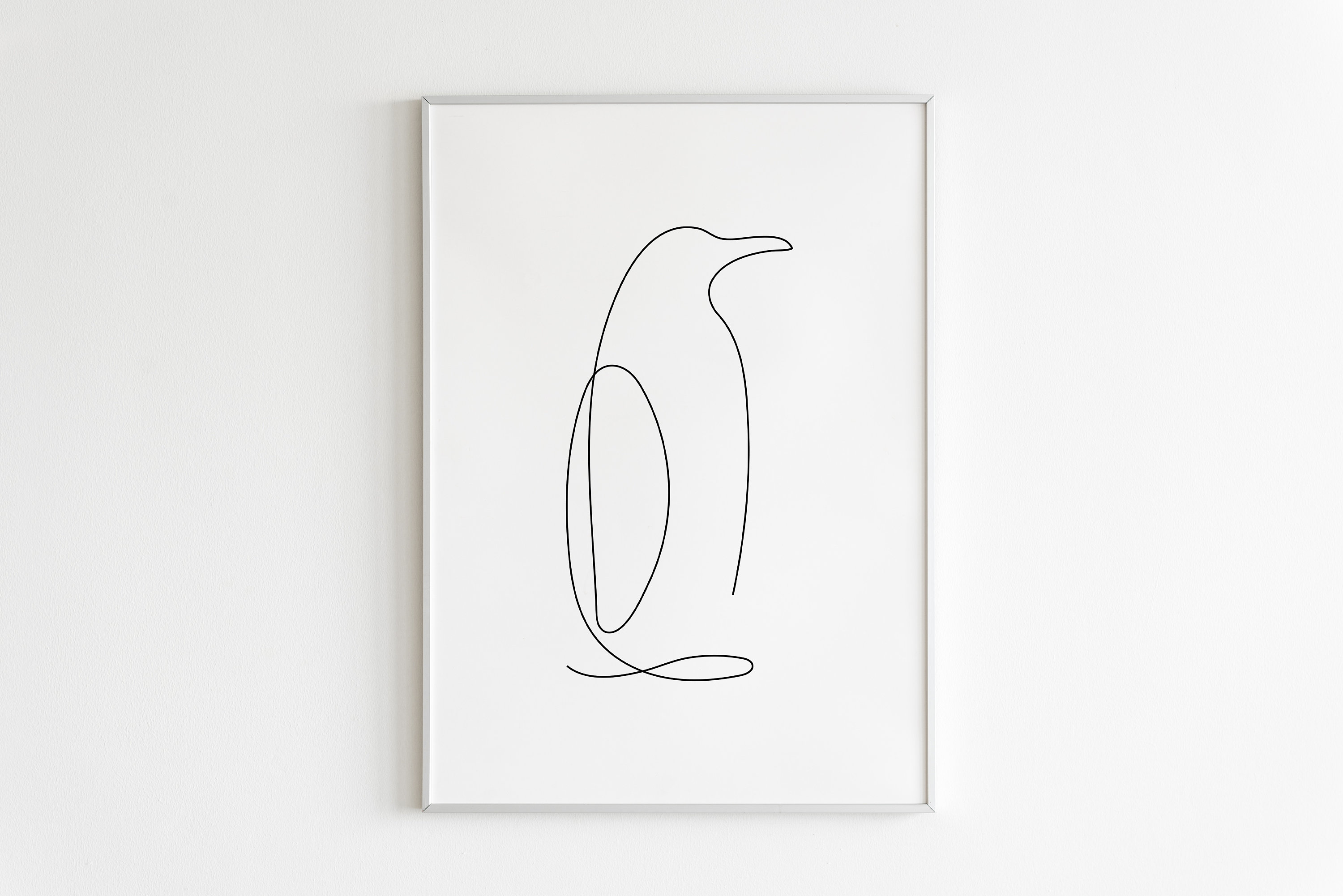 Penguin One Line Art Penguin Line Art Penguin Minimalist - Etsy