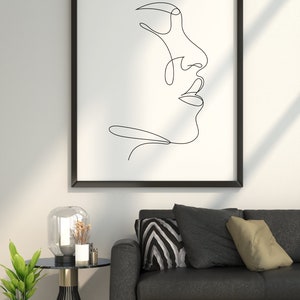 Crying Woman One Line Art, Crying Face Minimalist Print, Crying Face ...
