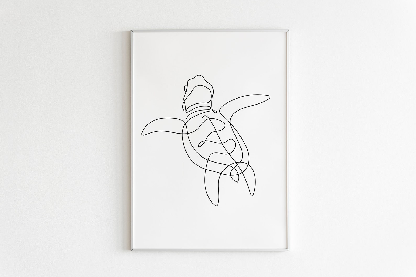 Turtle One Line Art Turtle Line Art Turtle Minimalist Print | Etsy