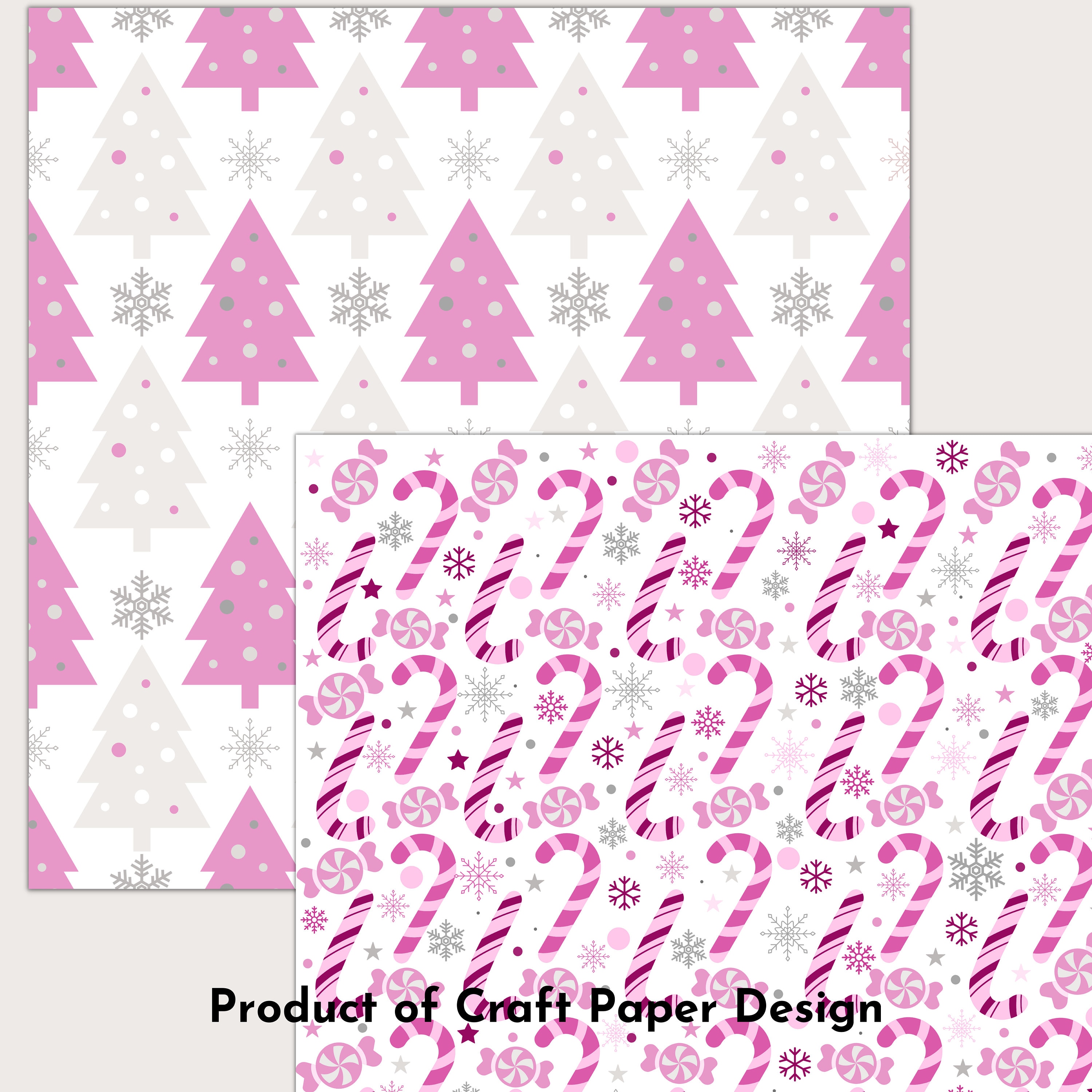 Pink Christmas Digital Paper - Etsy