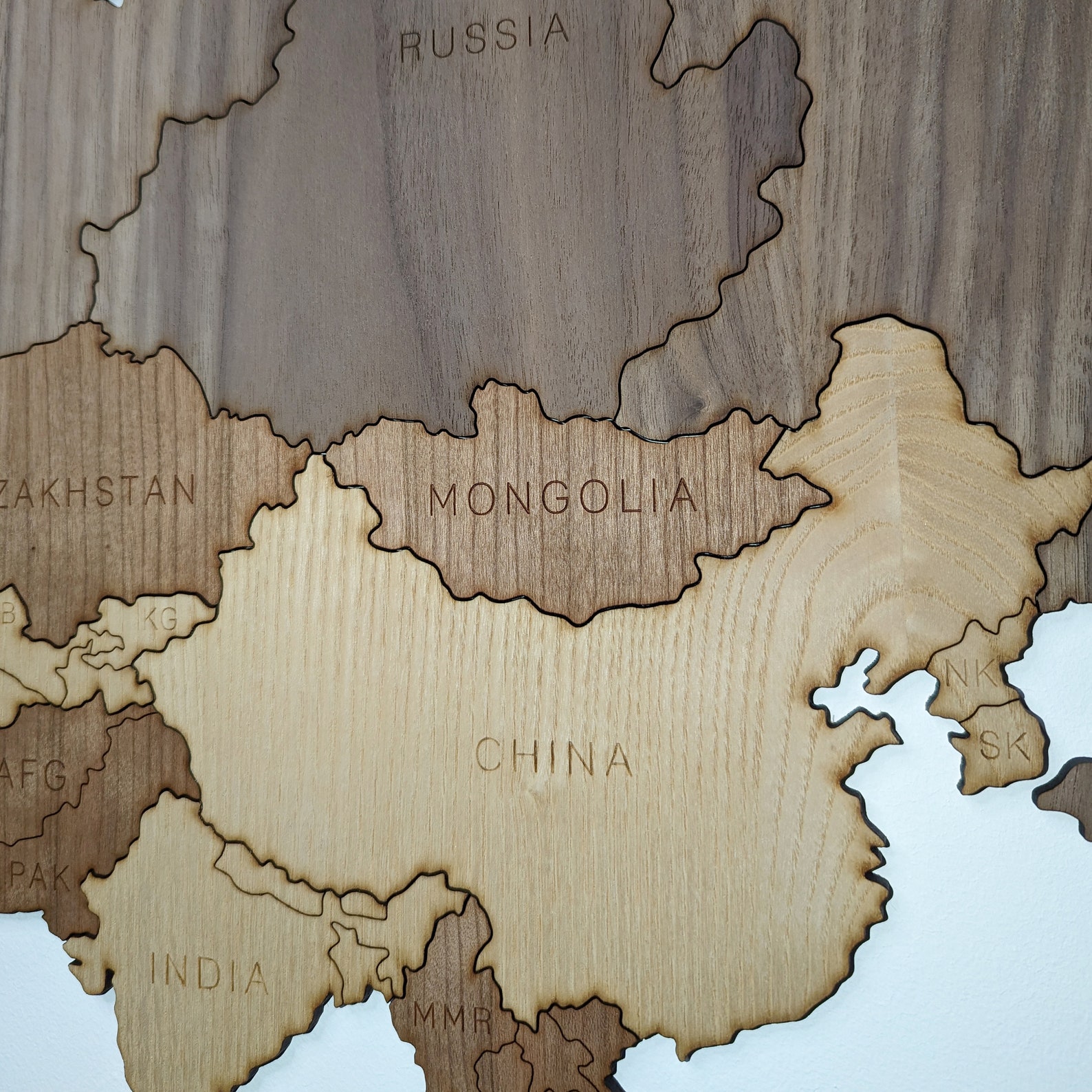 Wooden World Map - Rustic Farmhouse Decor - Gift for Travel Lovers ...