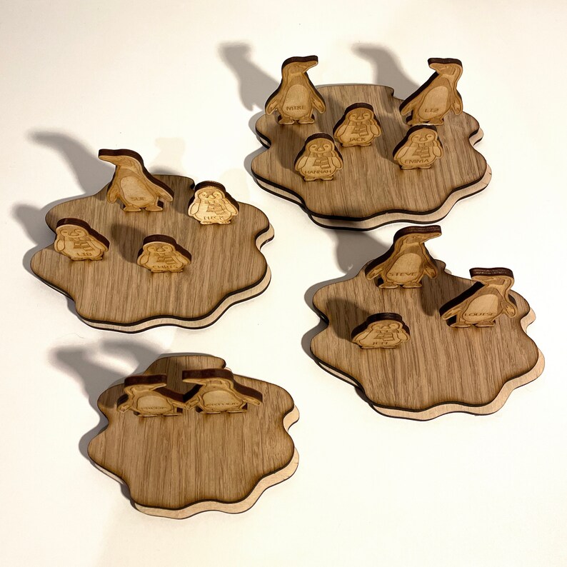 Personalised Wooden Penguin Family - Etsy