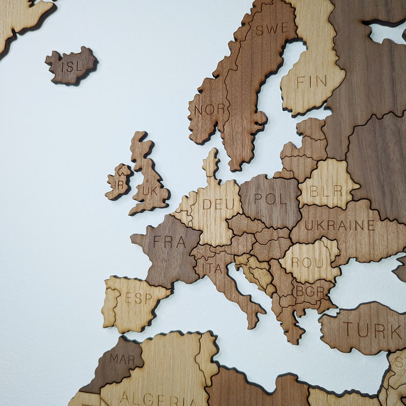 Wooden World Map Rustic Farmhouse Decor Gift for Travel Lovers New Home ...