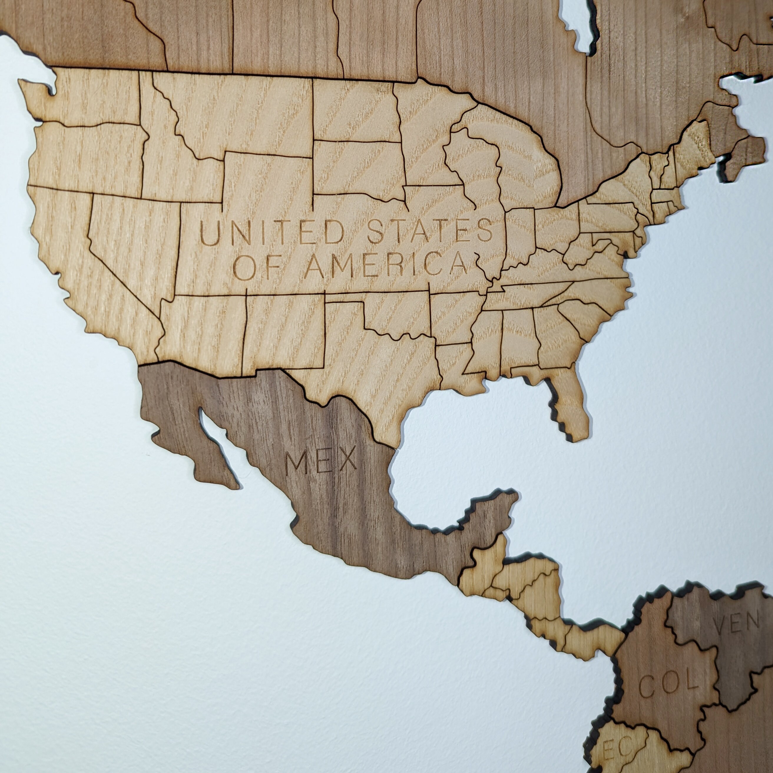 Wooden World Map - Rustic Farmhouse Decor - Gift for Travel Lovers ...