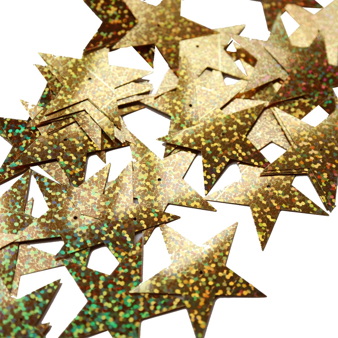 Large Sequin Stars Gold Hologram Pk/20 1.5" (38mm) - Etsy