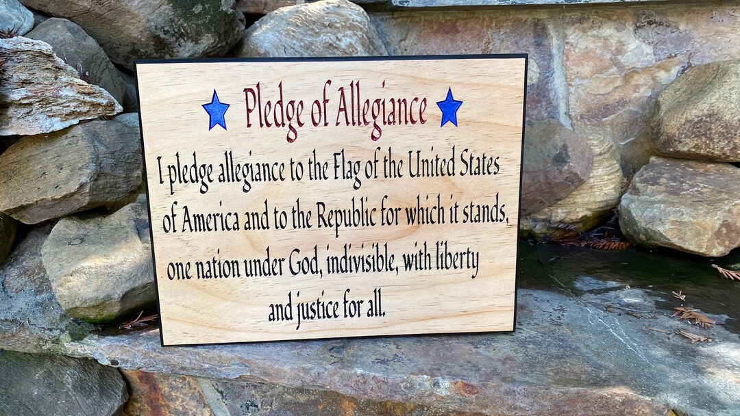 Pledge of Allegiance Wood Sign Classroom Flag Office School - Etsy