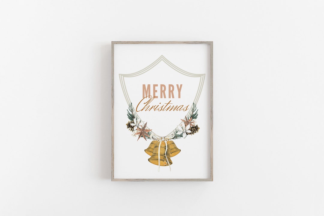 Merry Christmas Crest Poster - Etsy