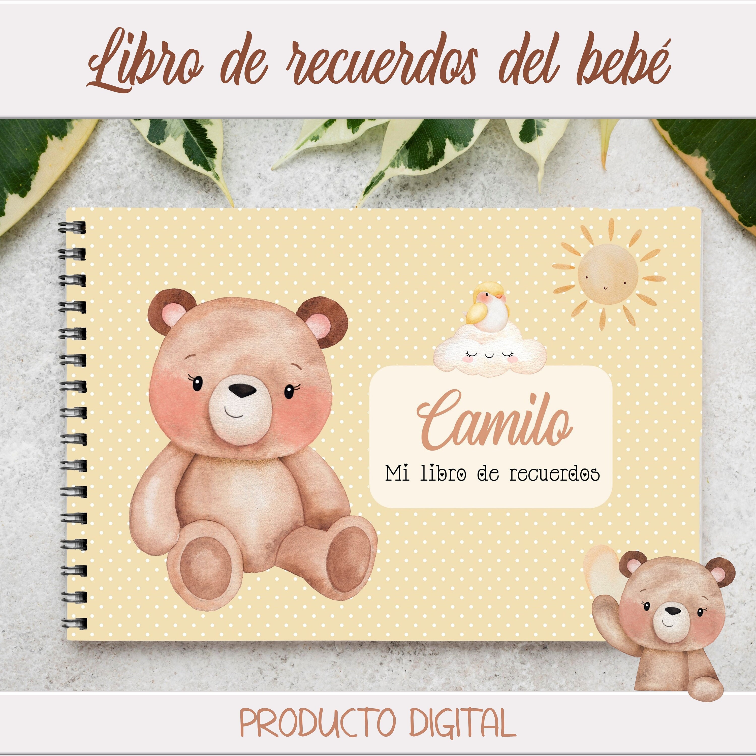 Kit Imprimible Printable Libro Recuerdos Del Bebé Osito Beige - Etsy España