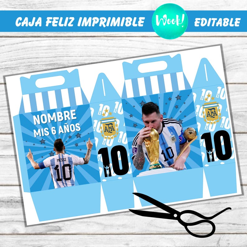 Printable Box Printable Happy Meal Messi Argentina model 2 - Etsy