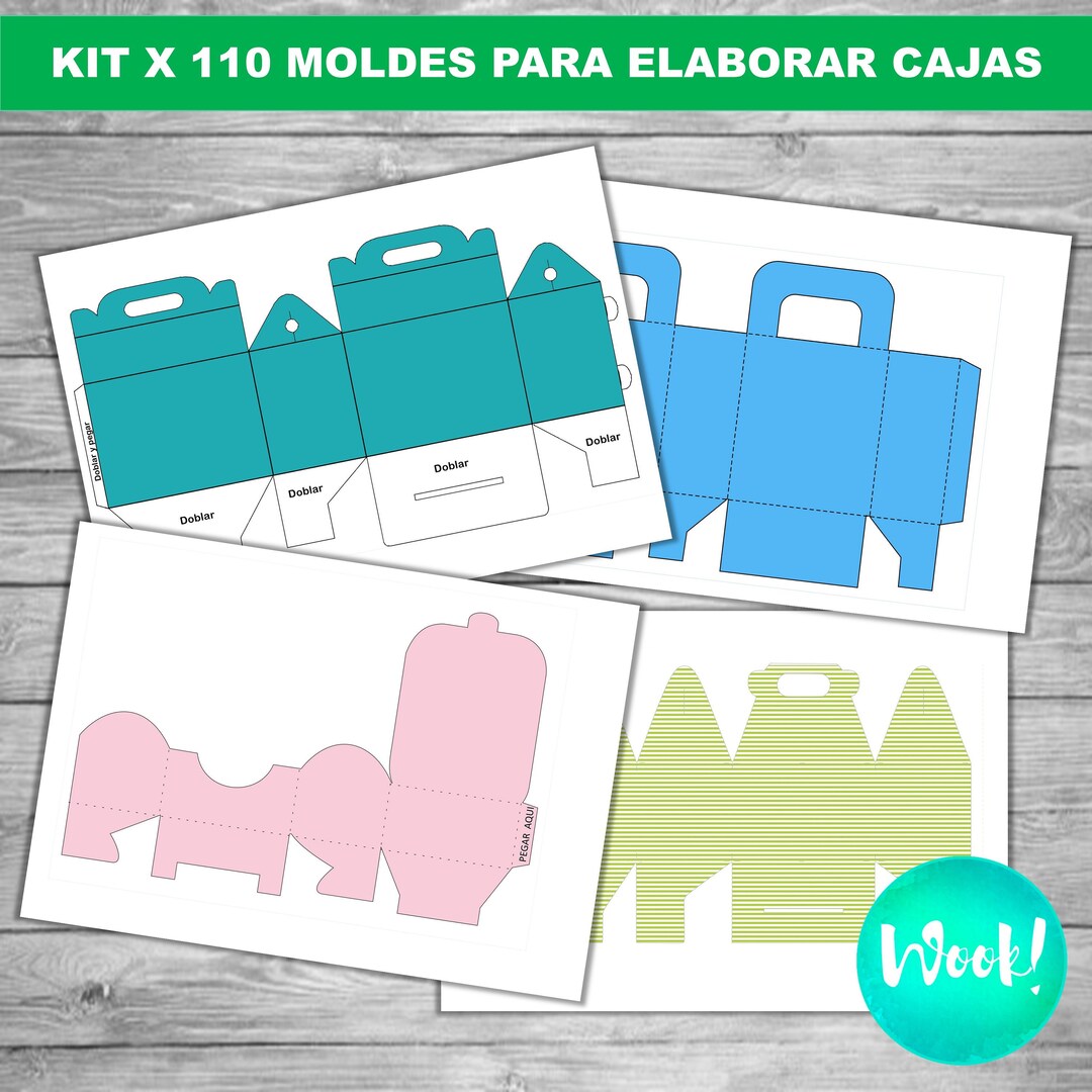 Printable Printable Kit X110 Editable Box Molds Papers - Etsy