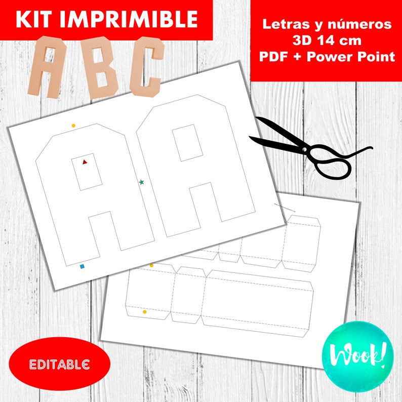 Printable Kit Printable Mold Letters and Numbers 3d 14 Cm Editable - Etsy