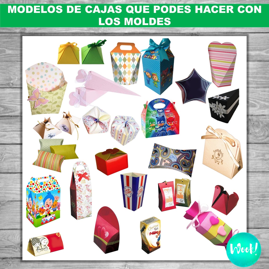 Printable Printable Kit X110 Editable Box Molds + Papers - Etsy